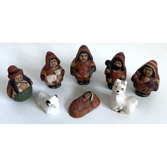 Handmade | Holiday | Ceramic Pottery Nativity Hand Painted Folk Art ...